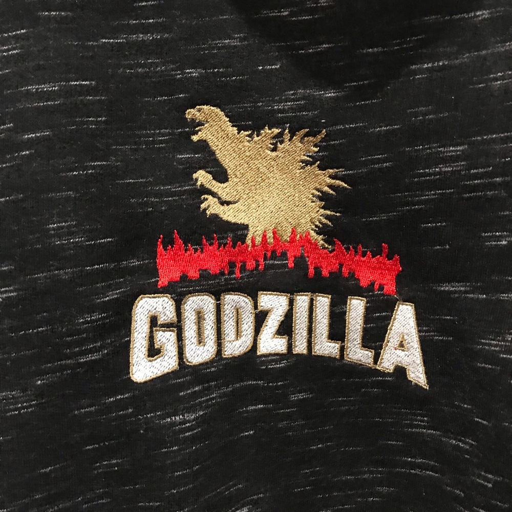 Kids Godzilla Embroidered Zip Up Hoodie Jacket - Gem